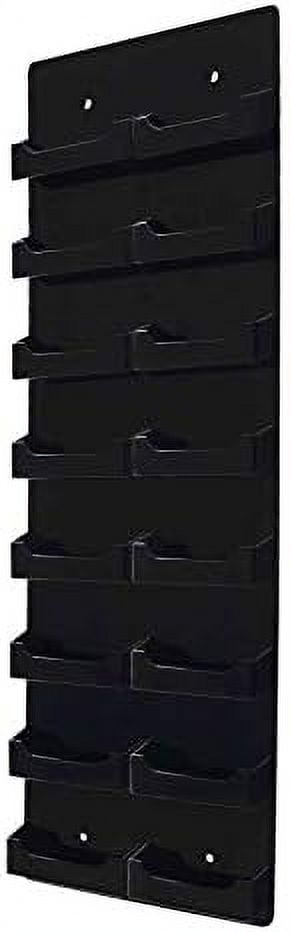 Business Card Rack Wall Mount 16 Pocket Black On Black Holds 3.5" X 2 ...