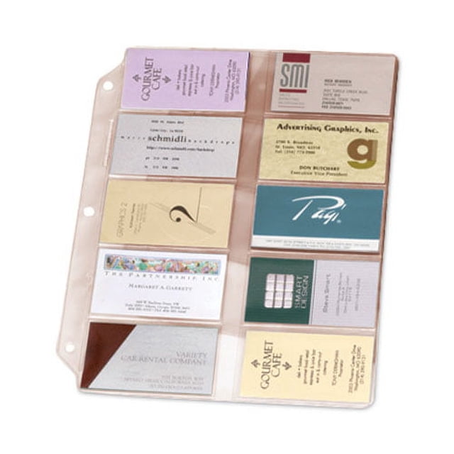 Business Card Refill Pages, For 2 X 3.5 Cards, Clear, 20 Cards/sheet ...