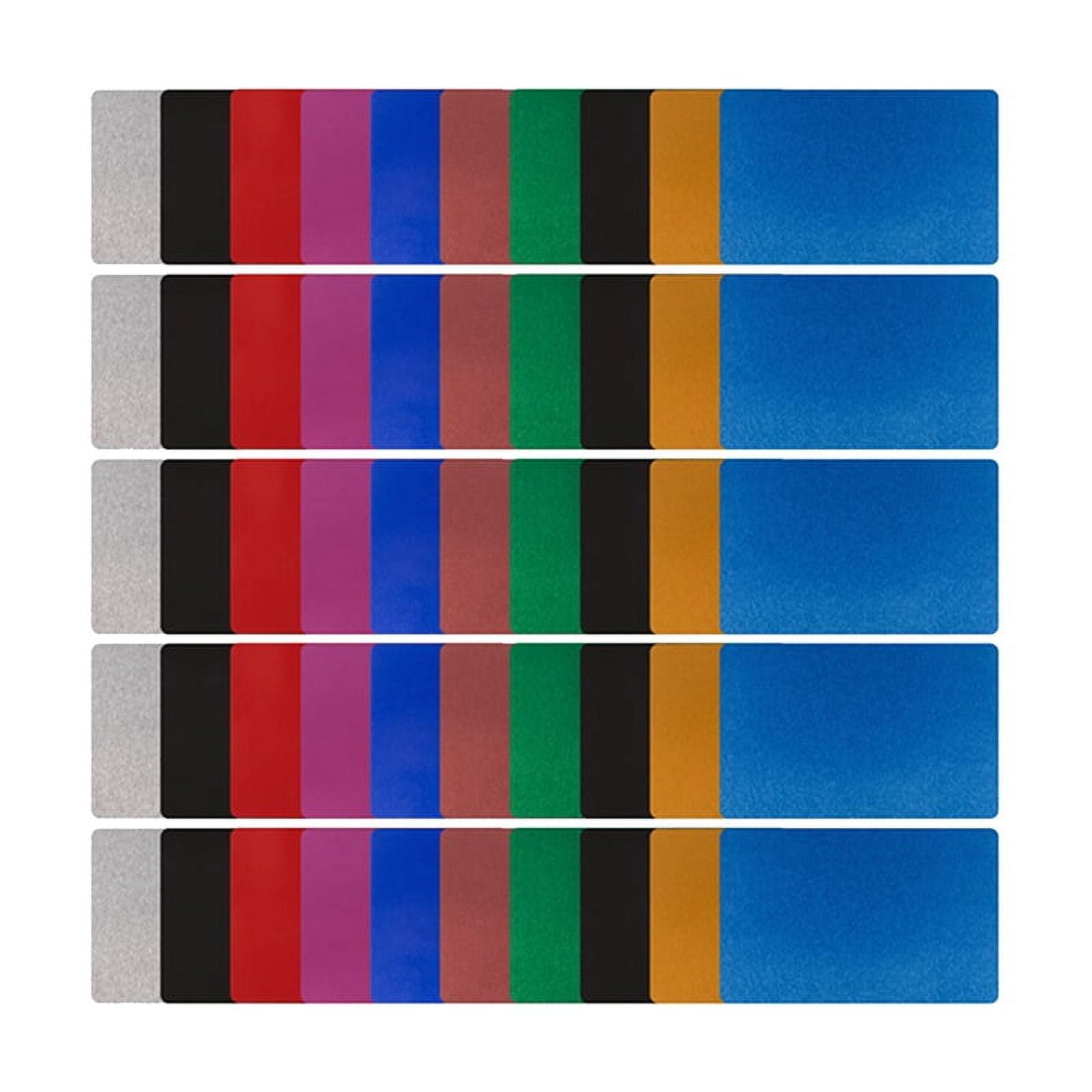 Business Cards, 50 Pc. Engraving Blank Set, 10-Color DIY Cards ...