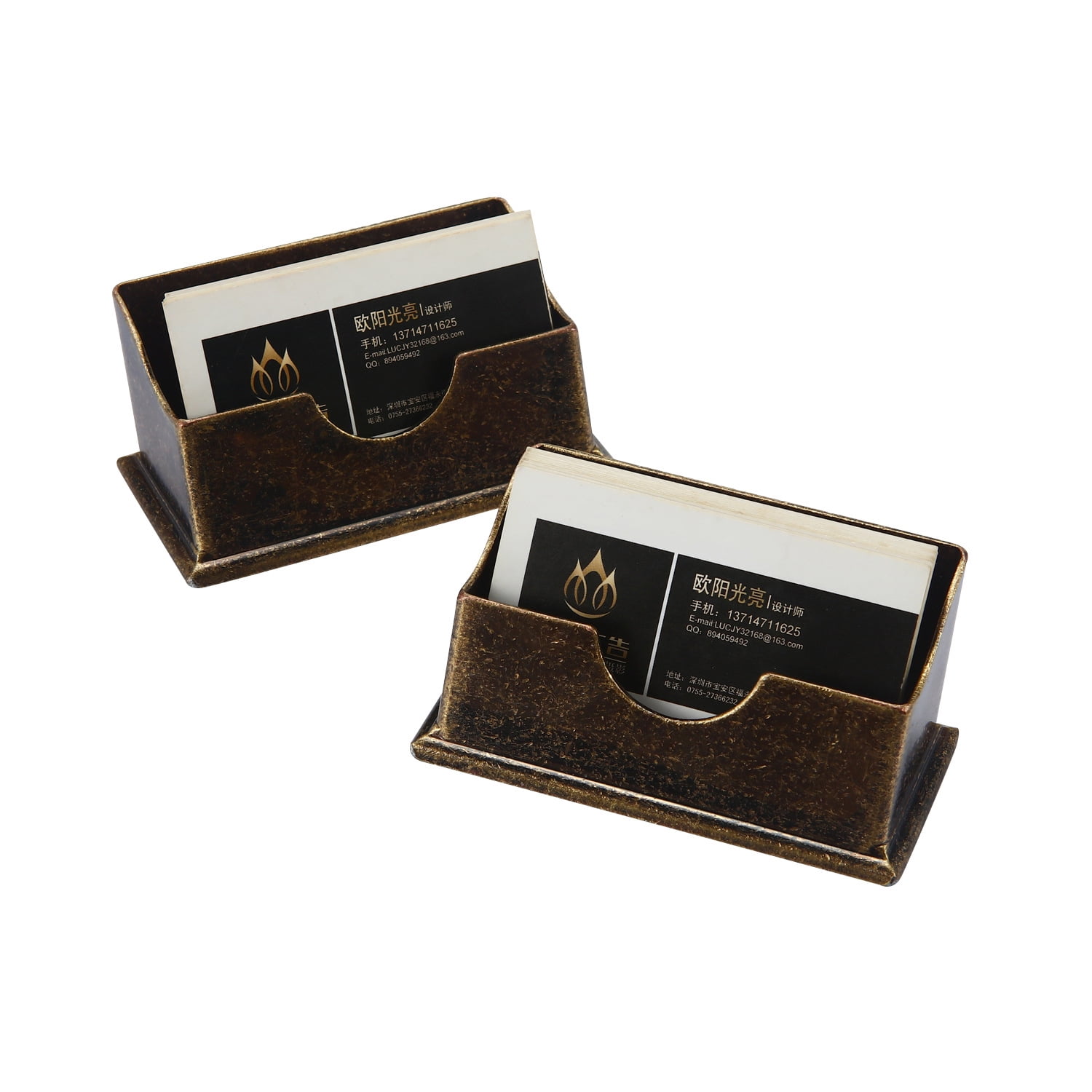 Business Card Holder for Desk Use Made of Copper Zinc Alloy Dark Brown ...