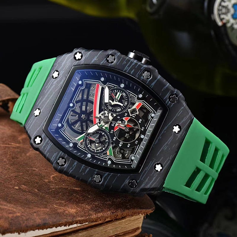 Business Casual Barrel-Shaped Wood Grain Dial Men's Quartz Watch ...