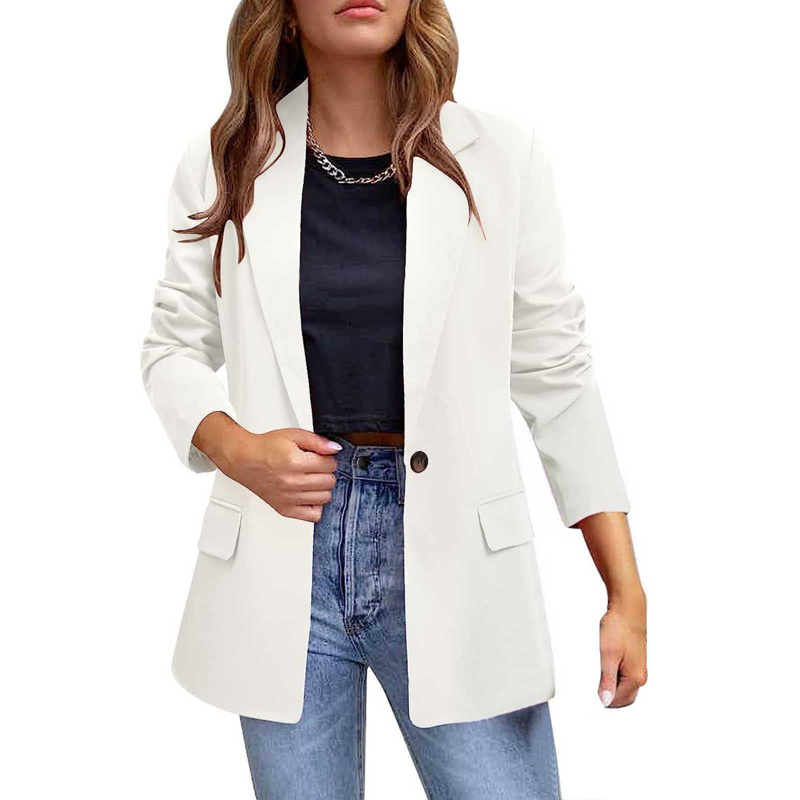 Business Casual Blazer for Women Suit Jackets Dressy Long Sleeve Open ...