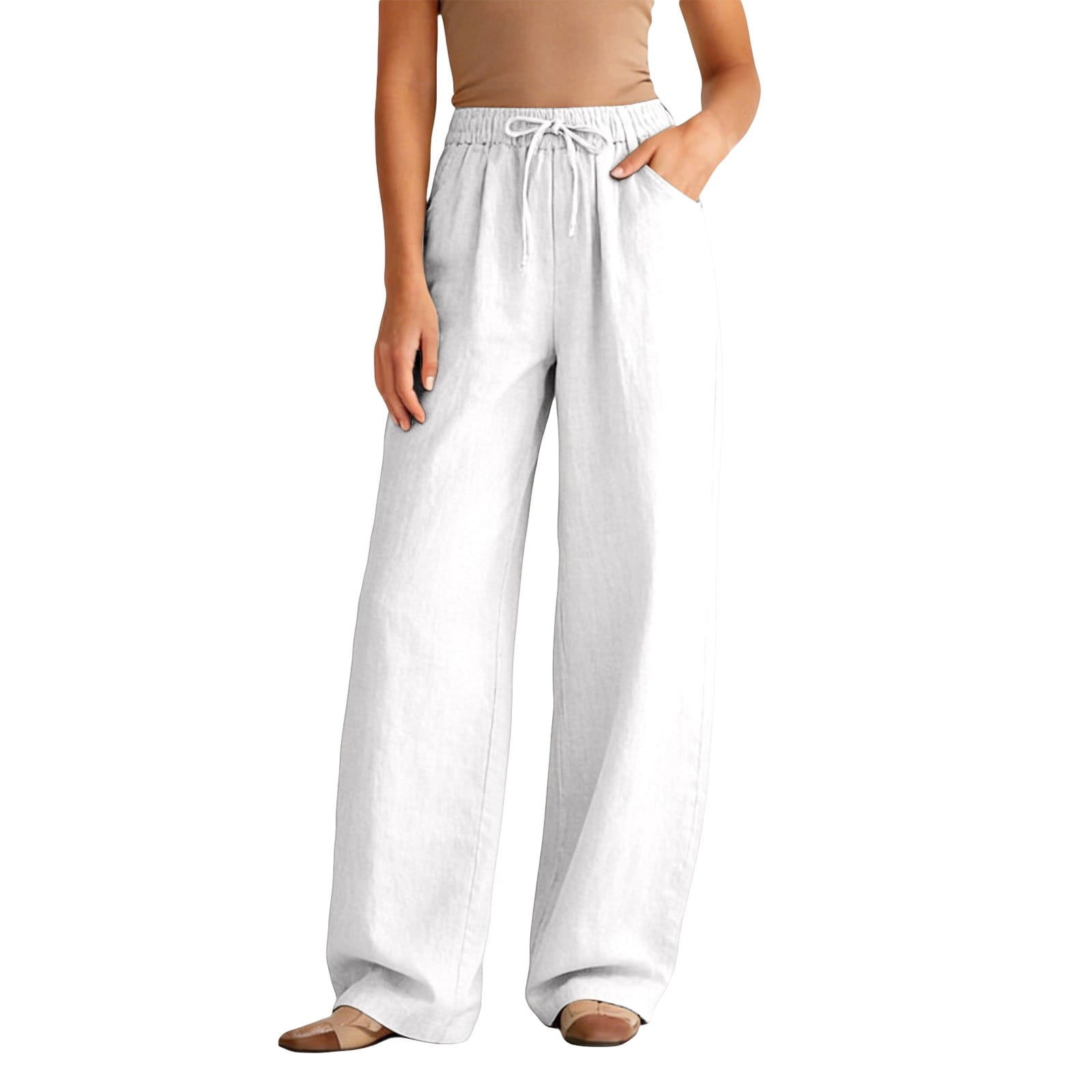 Business Casual Clothing Slacks for Women Casual Wide Leg Pants Elastic ...