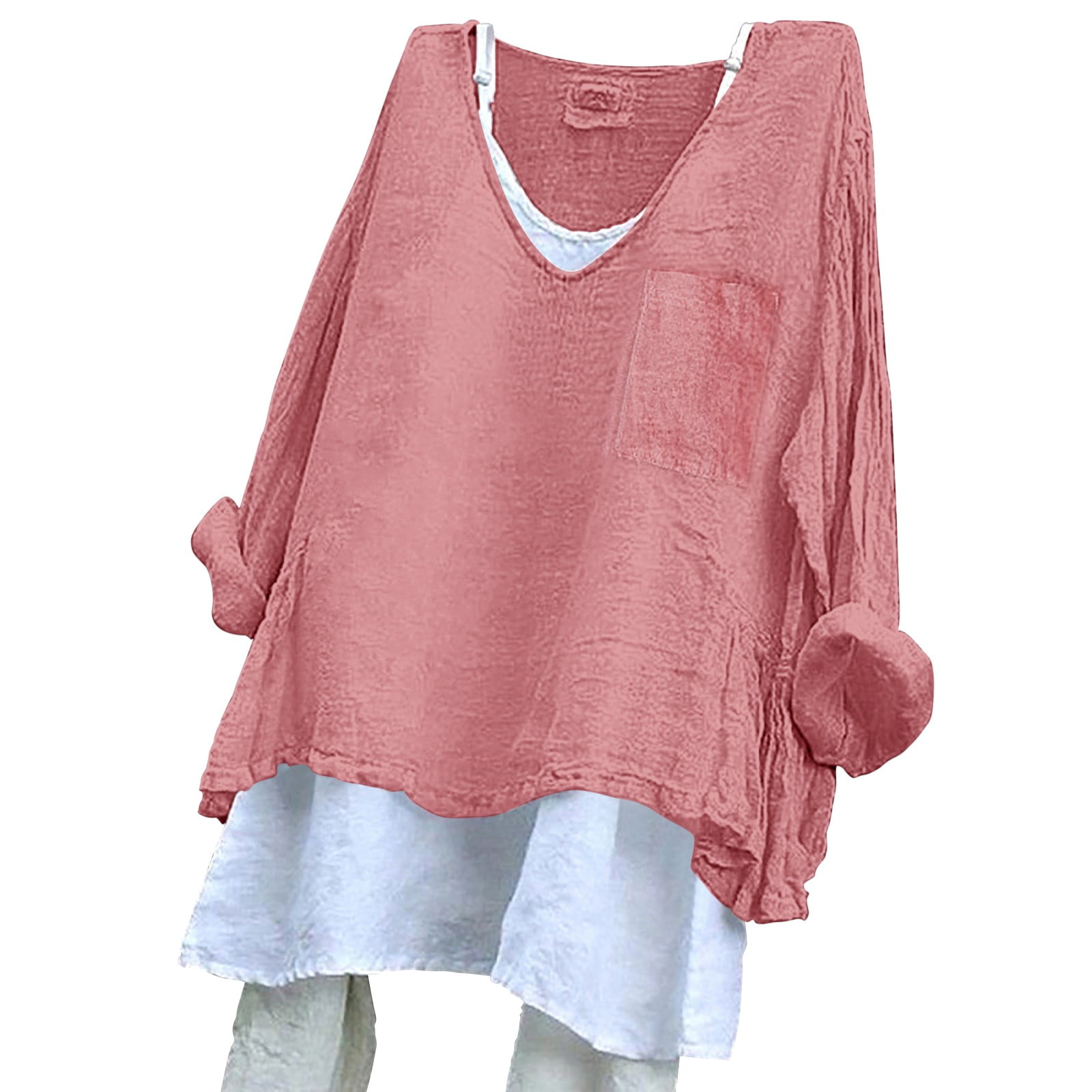 Business Casual Outfits for Women Solid Color Loose Plus Size Long ...