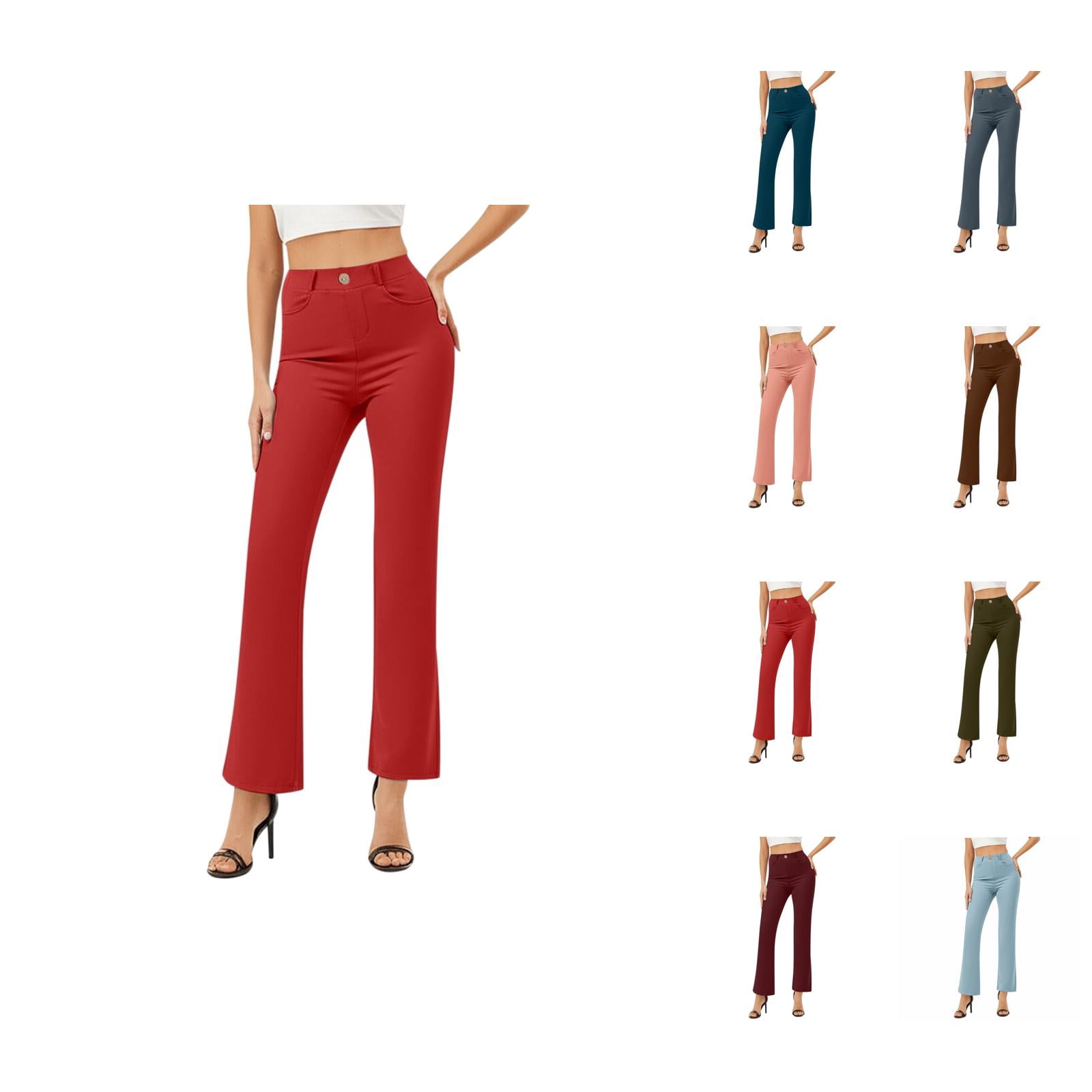 Business Casual Pants for Women 2025 Stretchy Flared Work Pants with ...
