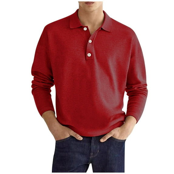 Business Casual Shirts for Men Long Sleeve Collared Pullover Blouses ...