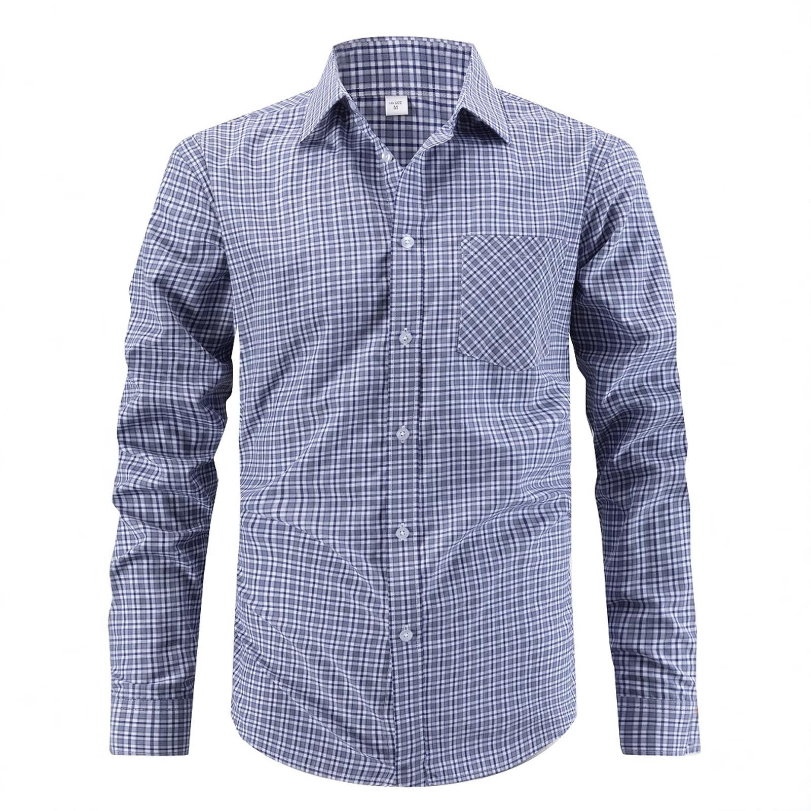 Business Casual Shirts for Men with Pocket Long Sleeve Button-Down ...