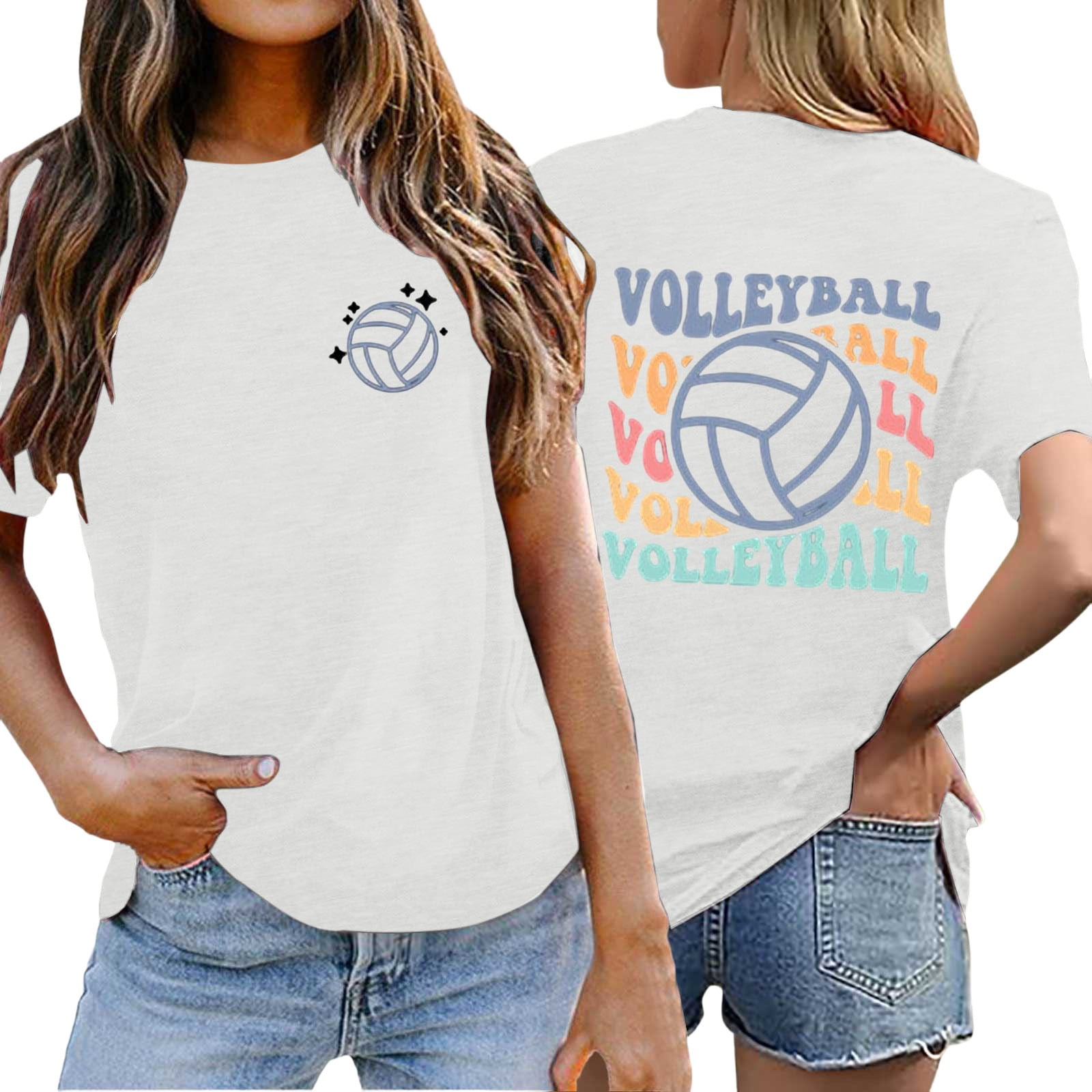 Business Casual Top Women Print Short Sleeve Crew Neck Letter Pattern ...