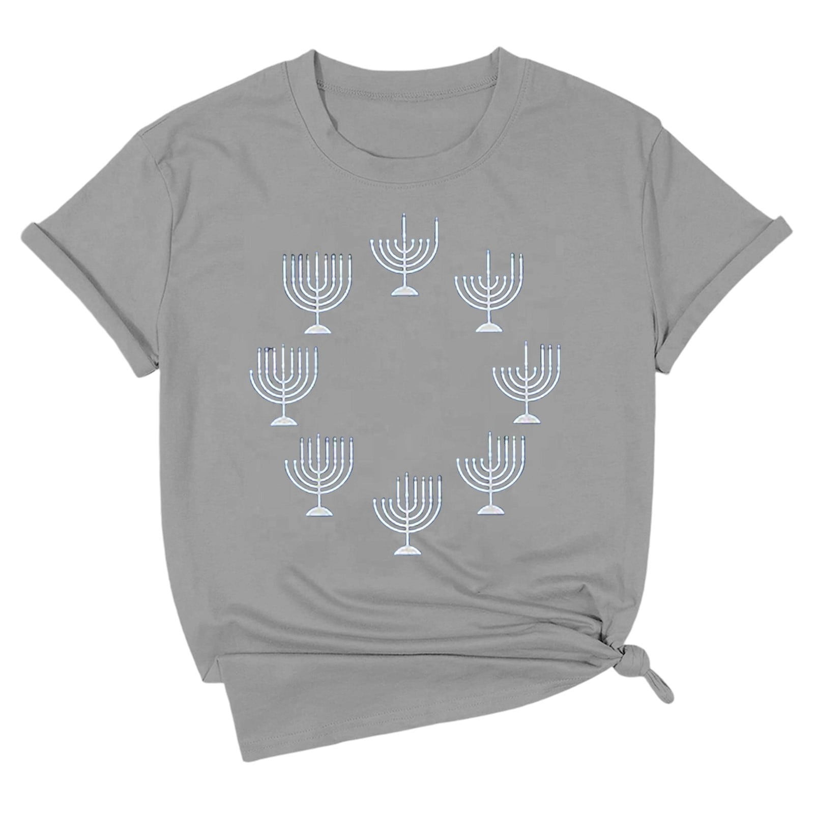 Business Casual Top Women Short Sleeve Graphic Printed Hanukkah ...