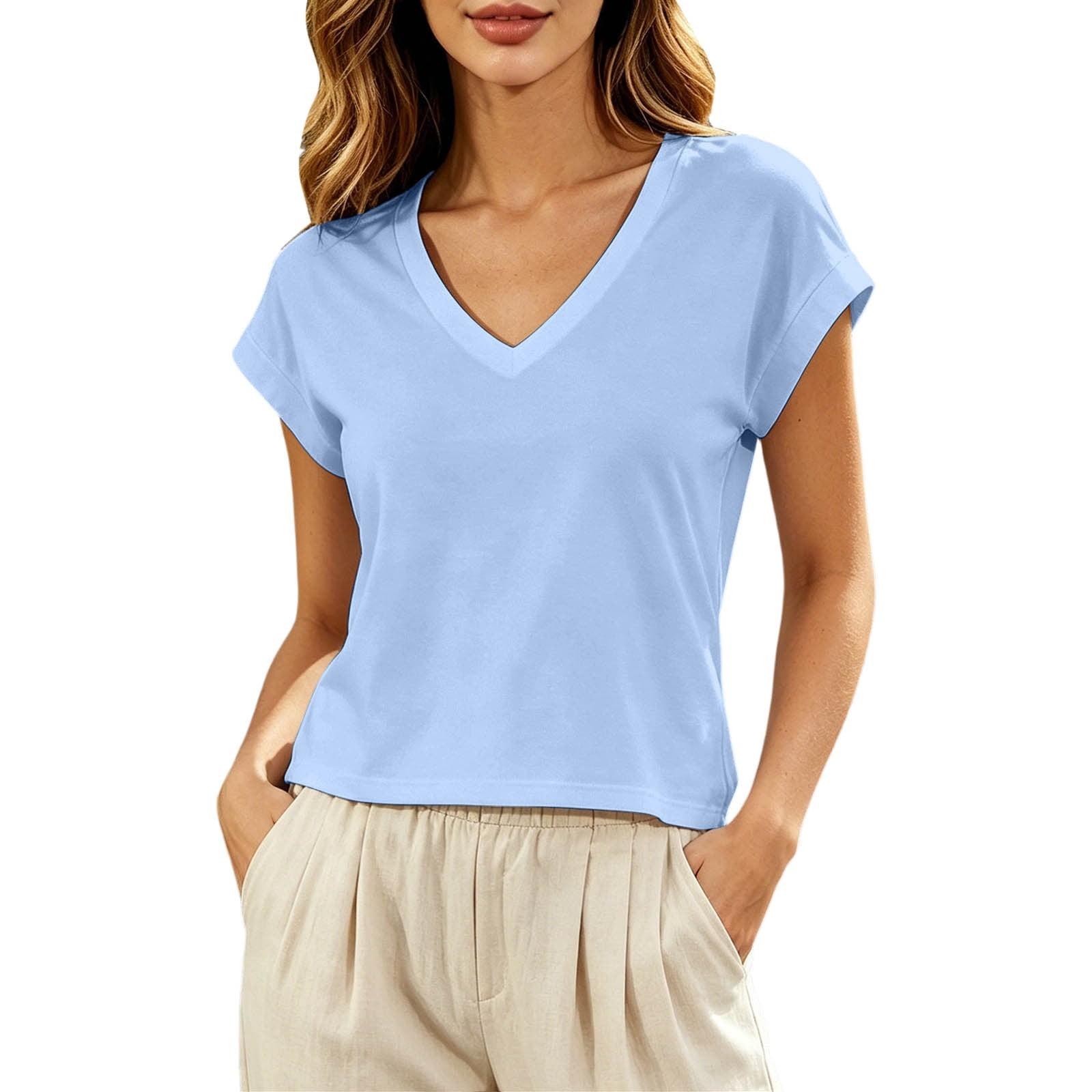 Business Casual Top Women Shoulder Front Short Sleeves Lightweight Knit ...