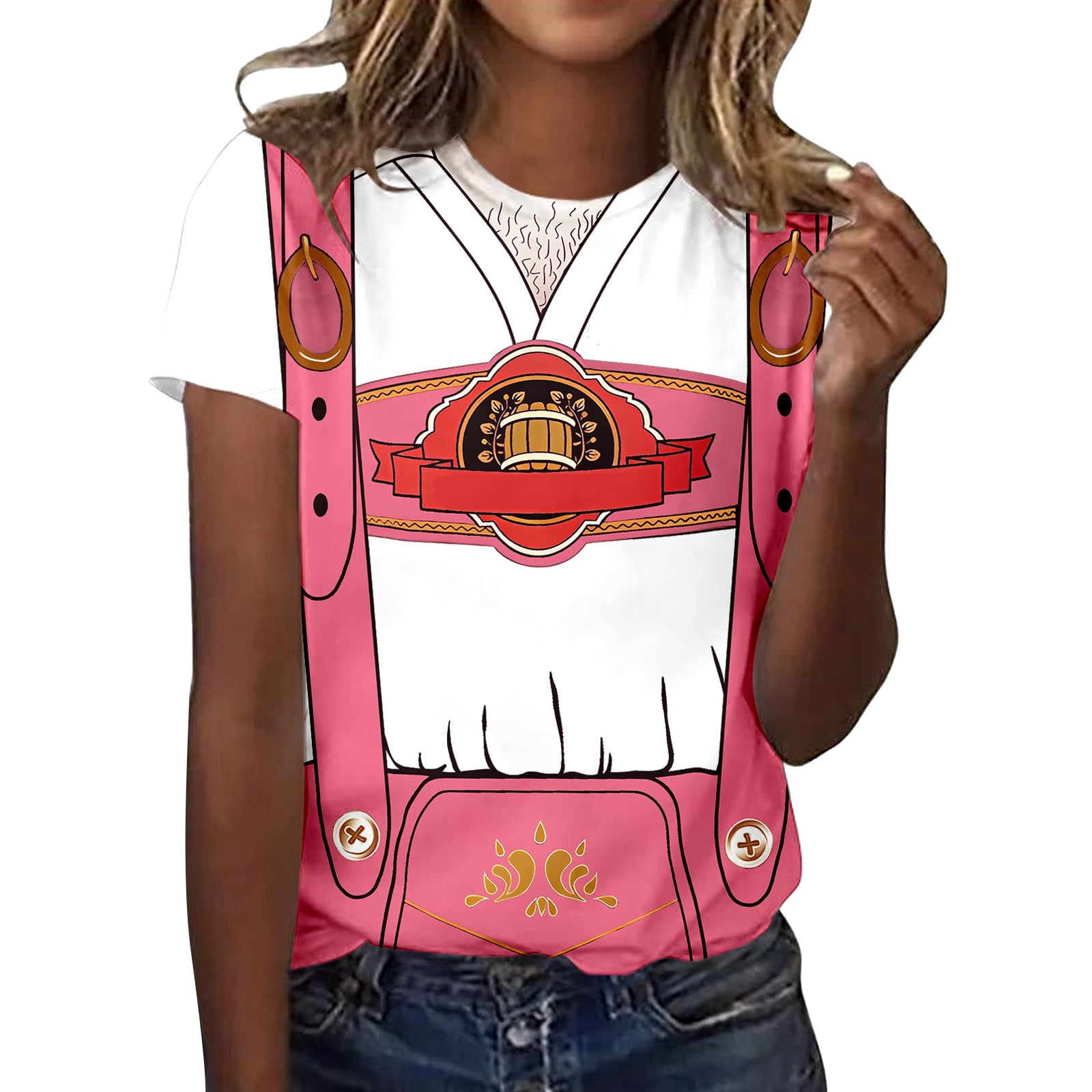 Business Casual Tops for Women T Shirts with Festival Print Short ...