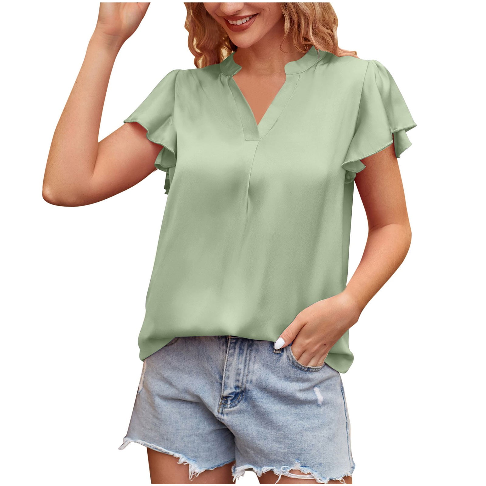 Business Casual Tops for Women Trendy Border European and Women's Clothing 2025 Summer New V ...