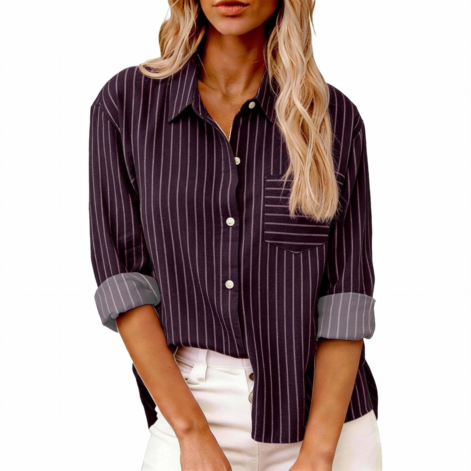 Business Casual Tops for Women, Yigetop Women's Casual Collared office ...