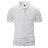 Business Casual Tops for Men Button Down Knitted Ribbed Short Sleeve ...