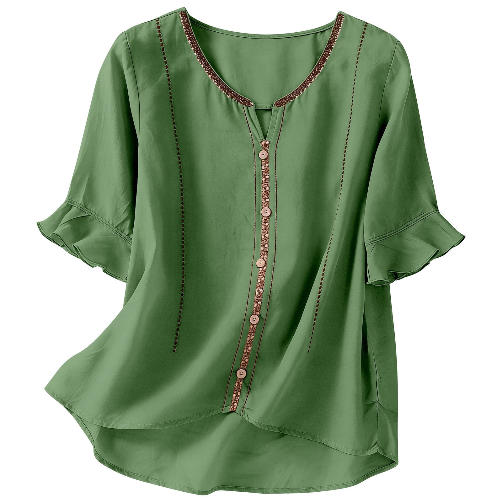 Business Casual Tops for Women Embroidered Cotton And Linen Loose Top ...