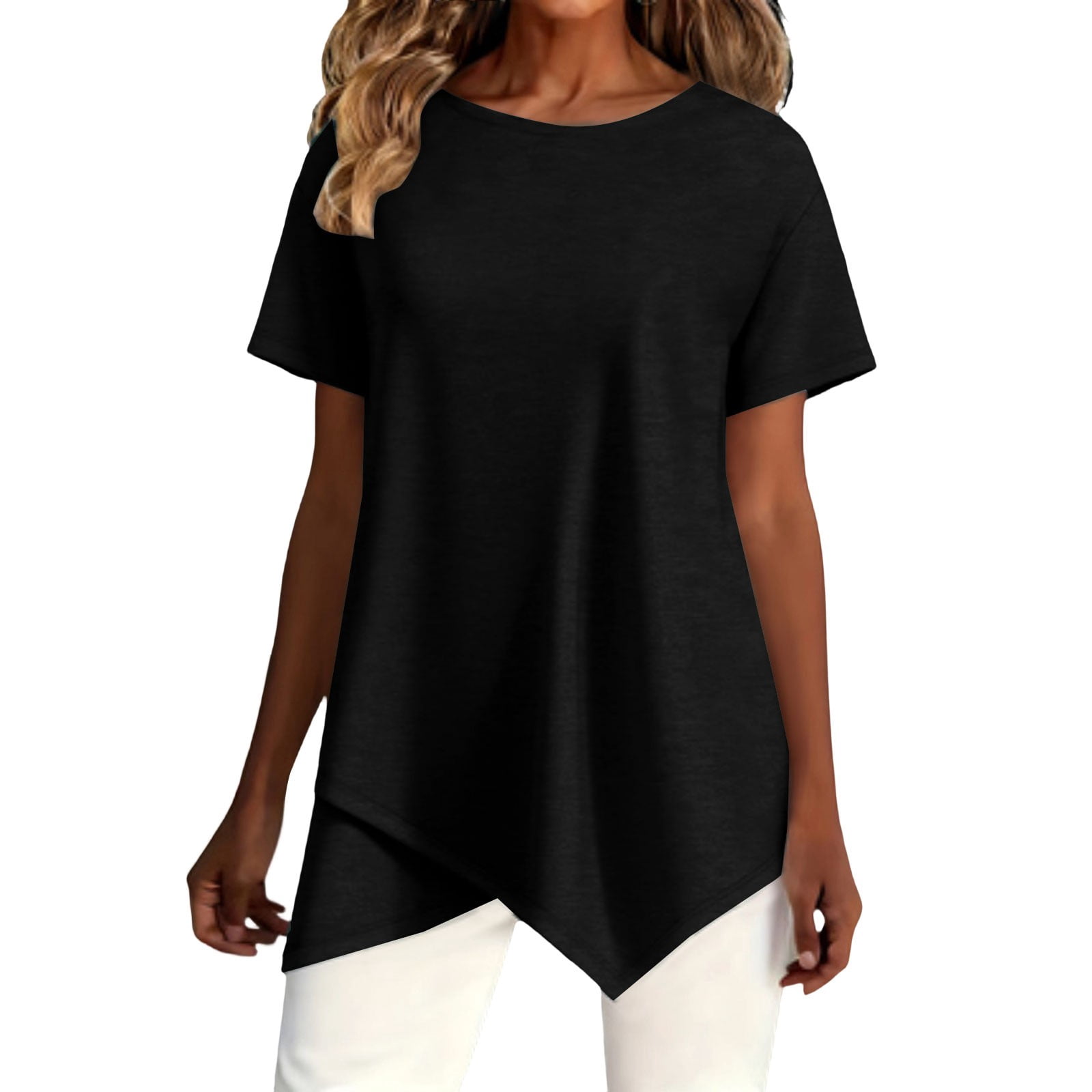 Business Casual Tops for Women Three Quarter Sleeve Plus Size Loose ...