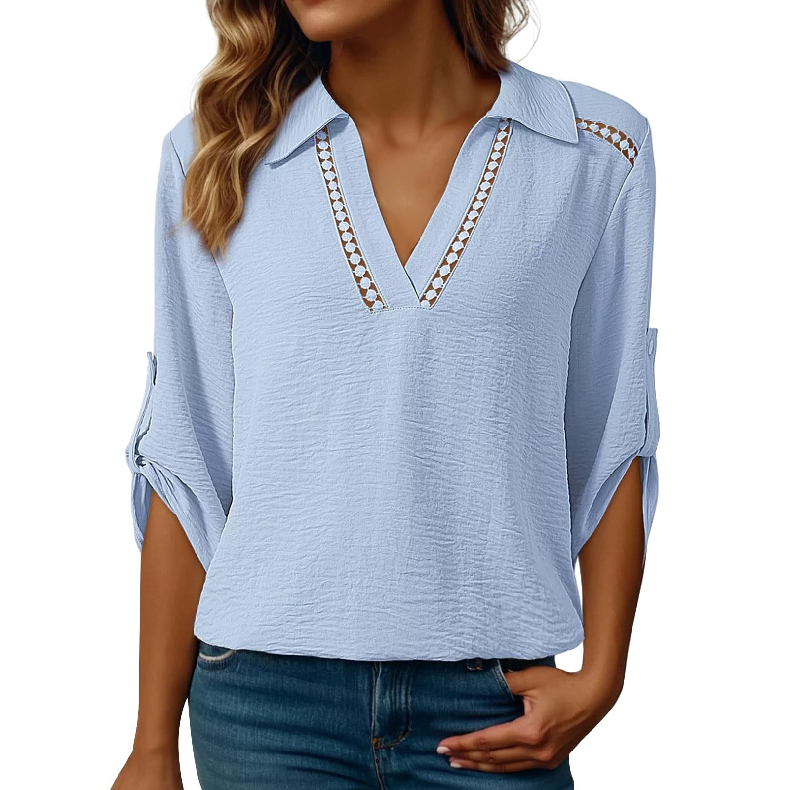 Business Casual Tops for Women Xmas Tree Snowflakes Graphic Long Sleeve ...