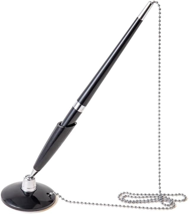 Business Counter Pen Set With Ball Chain Adhesive Bottom Prevent Pen ...