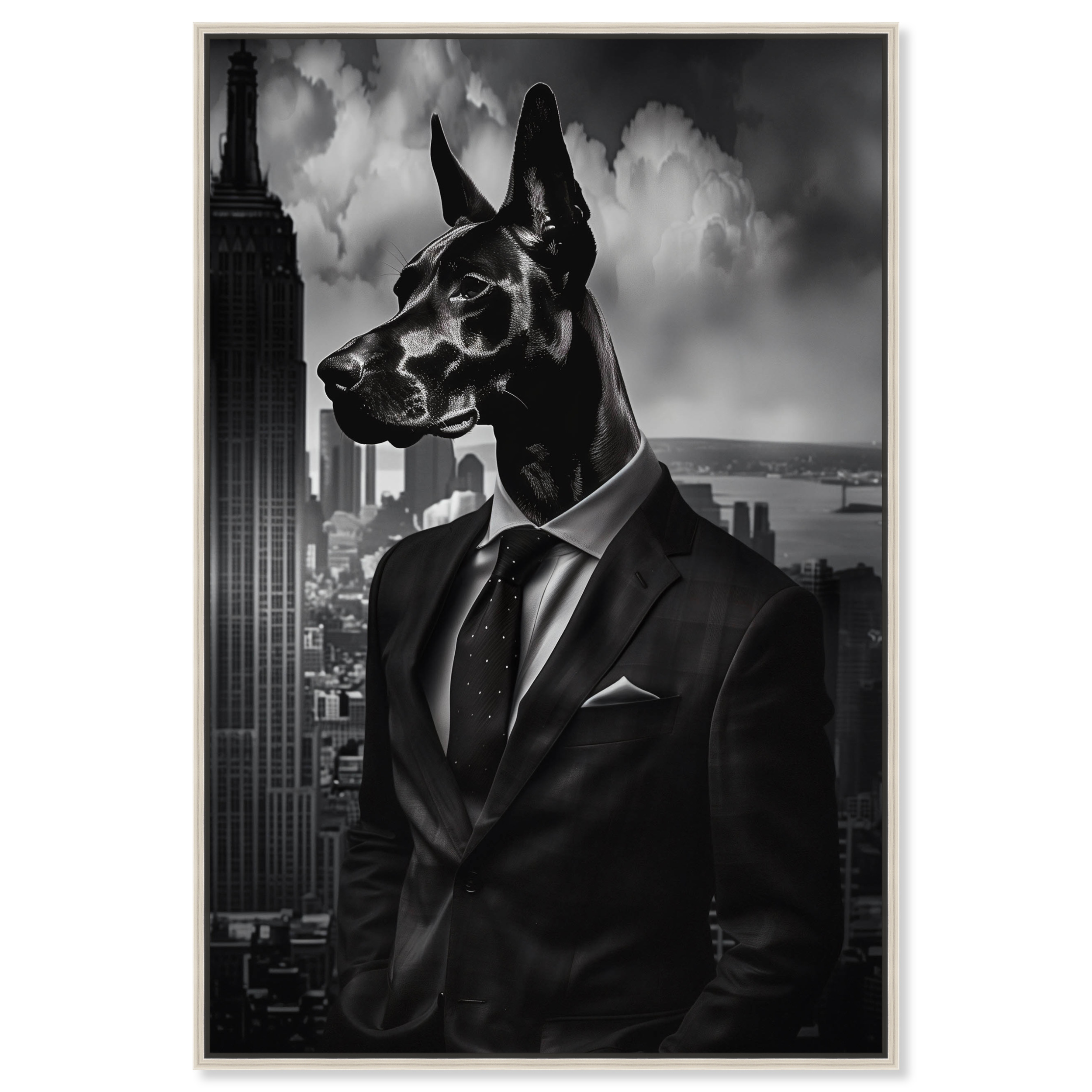 Business Doberman Black And White Canvas Wall Art Prints For Men by ...