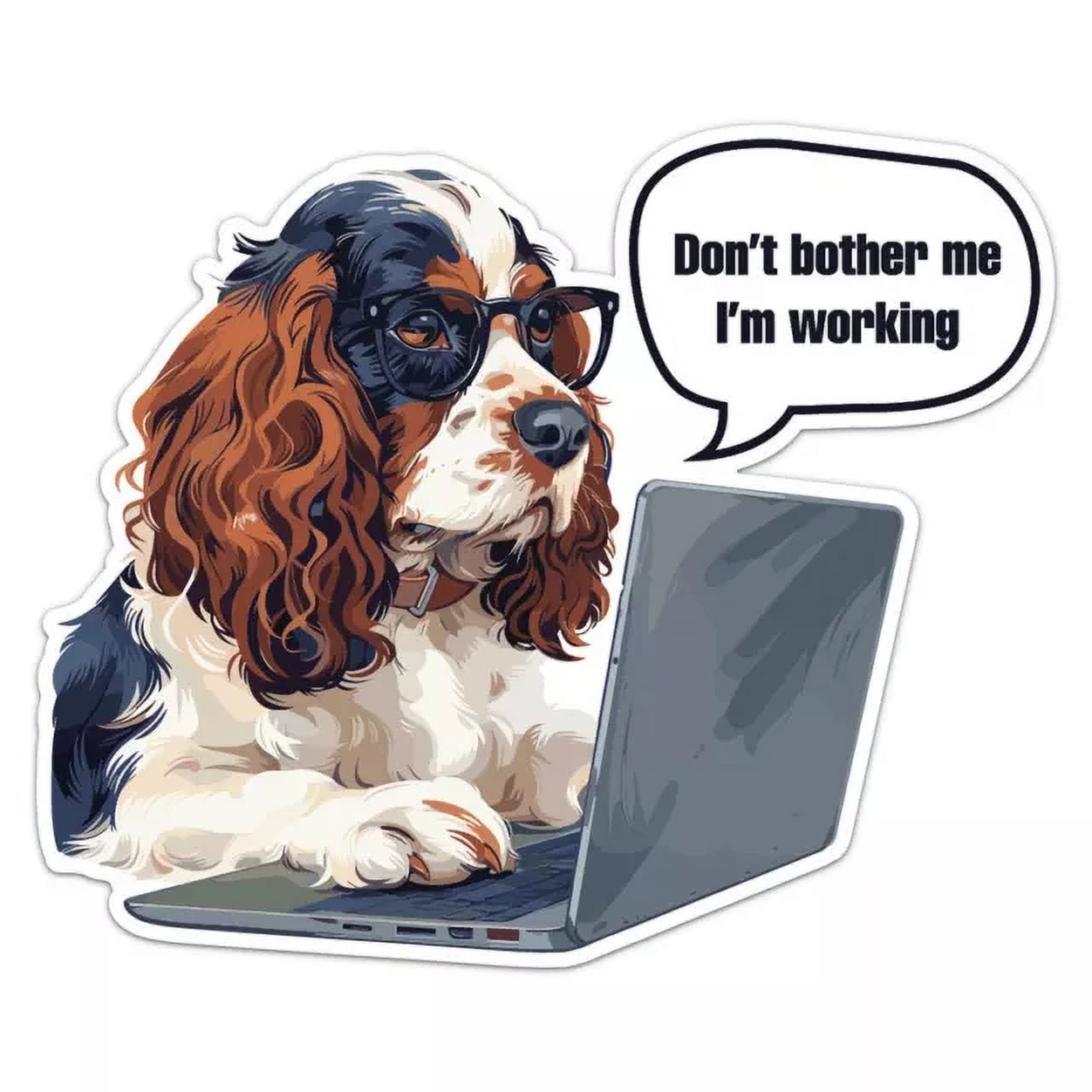 Business English Springer Spaniel Dog Sticker Phone Decal Water Bottle ...