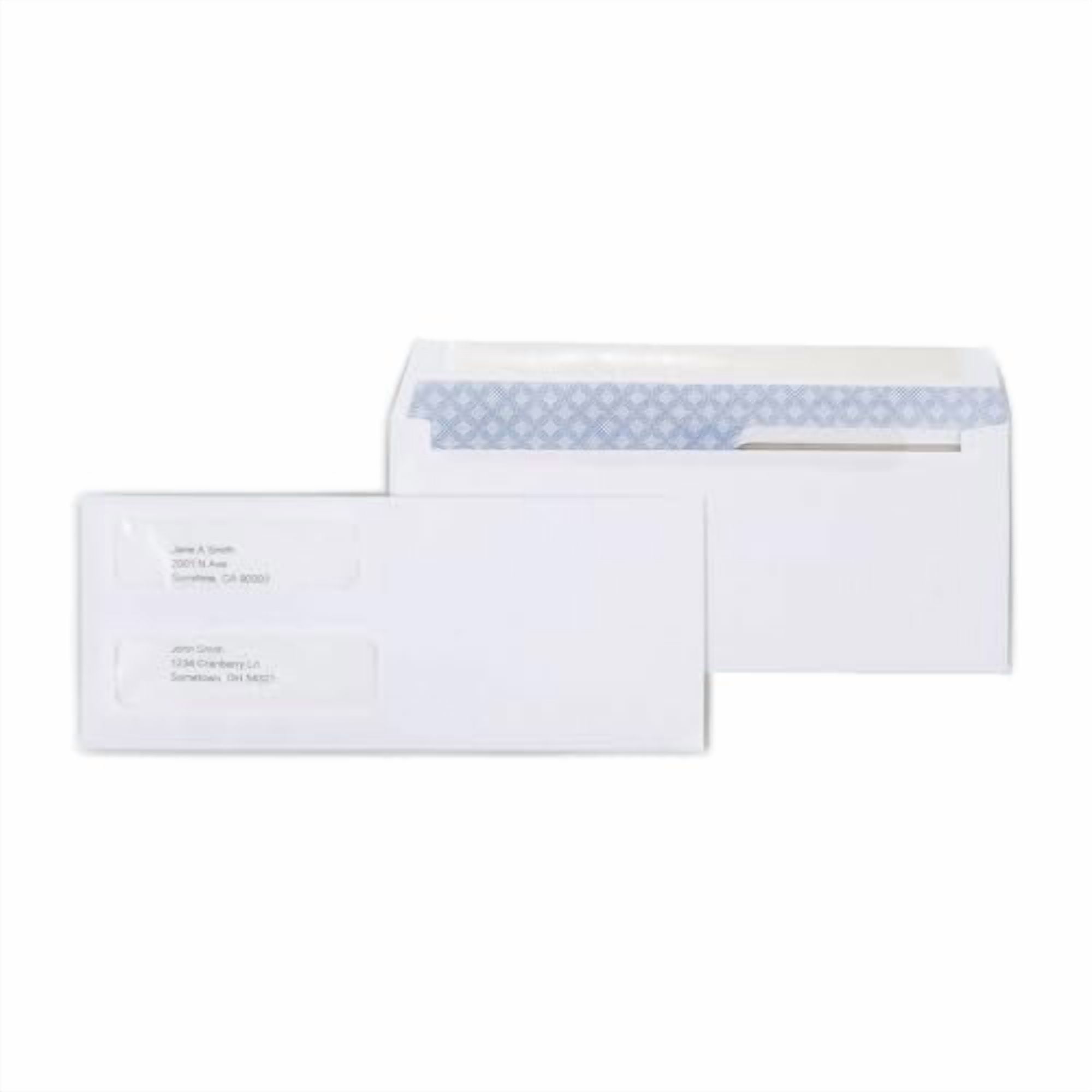 Business Envelopes, Double-Window, Laser Check safe-Tinted, Gummed ...