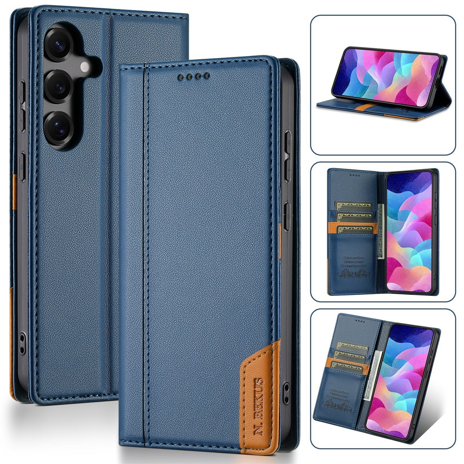 Business Flip Wallet Leather Case For Samsung S25 Edge S24 Ultra S23 FE S22 Plus S21 A36 A56 A26 ...