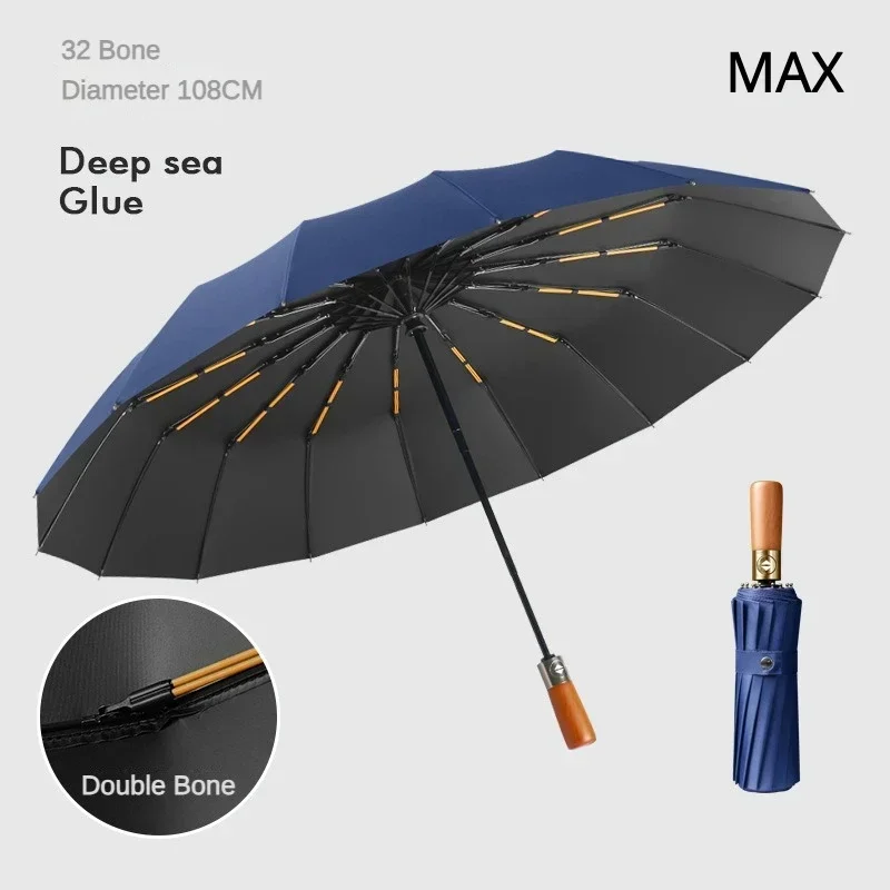 Business Fully Automatic Folding Umbrella Men and Women, Windproof 32 ...