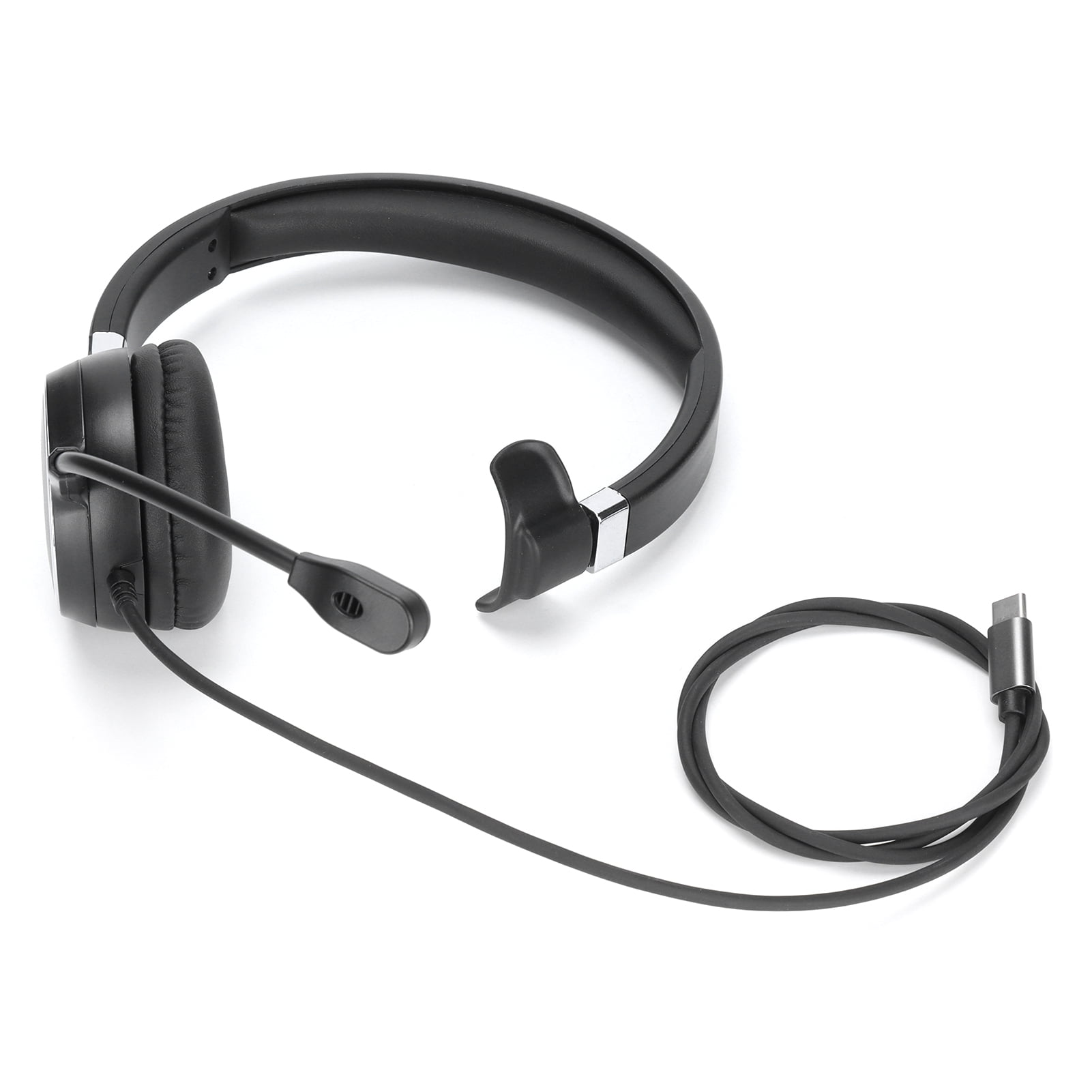 Business Headset with Noise Canceling Mic, Single Ear Type-C Headset ...
