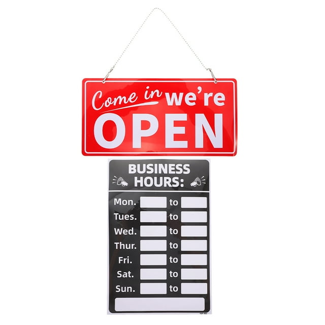 Business Hour Open Closed Sign Hours for Retail Shop Signage - Walmart.com