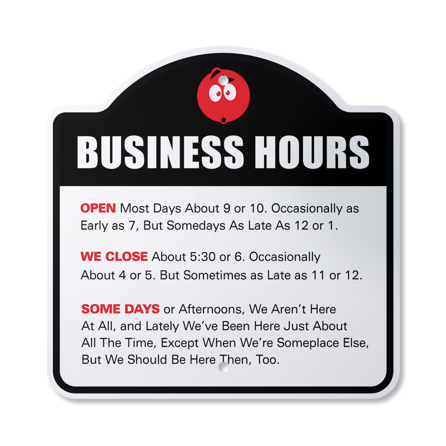 Business Hours 12" X 12" Sign | Indoor/Outdoor Plastic | SignMission ...
