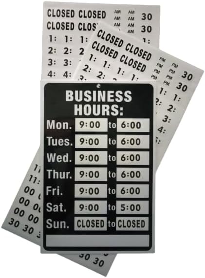 Business Hours Sign for Glass Door, Hours of Operation, Store Hours for ...