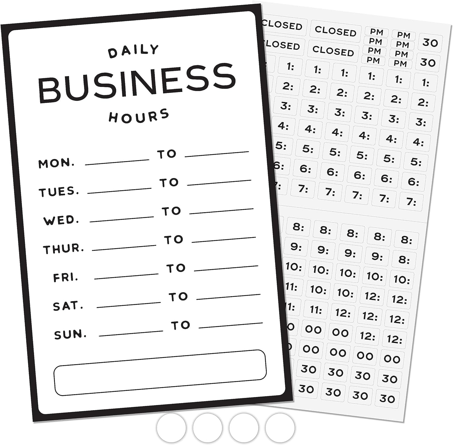 Business Hours Sign | Modern Store Open Hours of Operation Sign for ...