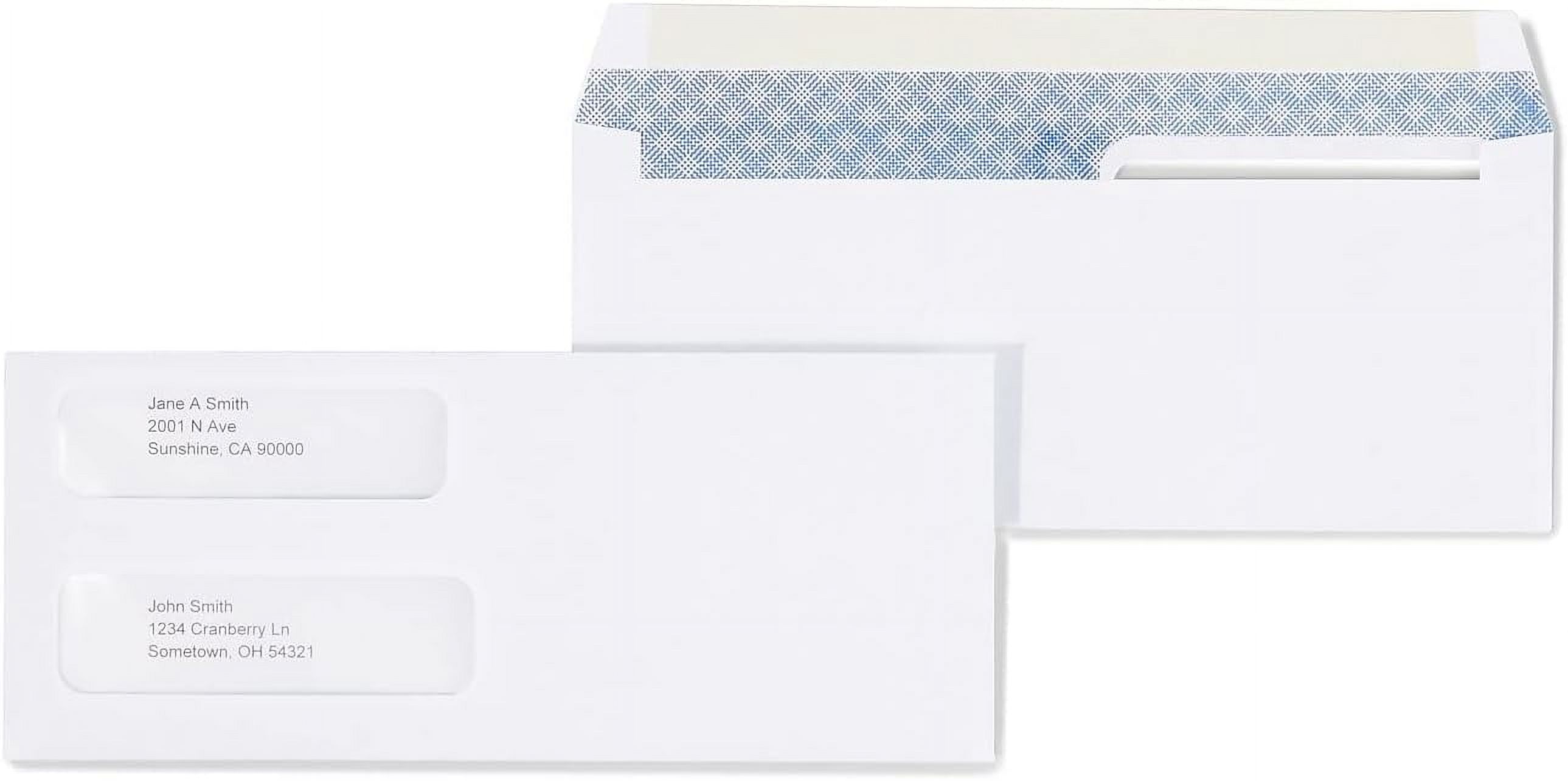 Business Letter Envelopes, Double-Window, Laser Check Security-Tinted ...