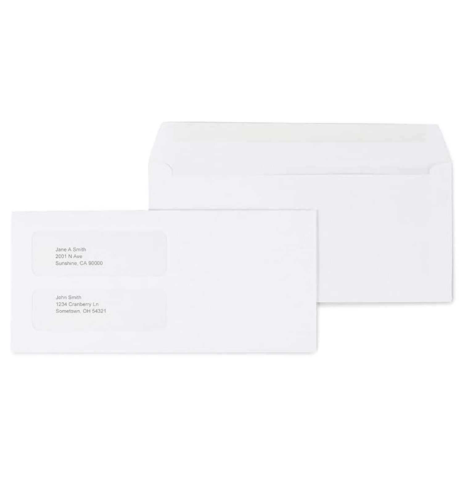 Business Letter Envelopes, Laser Form Double-Window, Gummed Closure, 9 ...