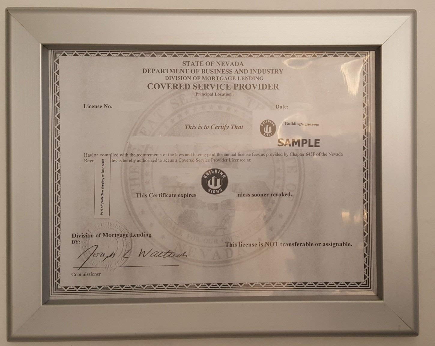 Business License Certificate Frame NV 8.5x11 ( Heavy Duty ) - Walmart.com