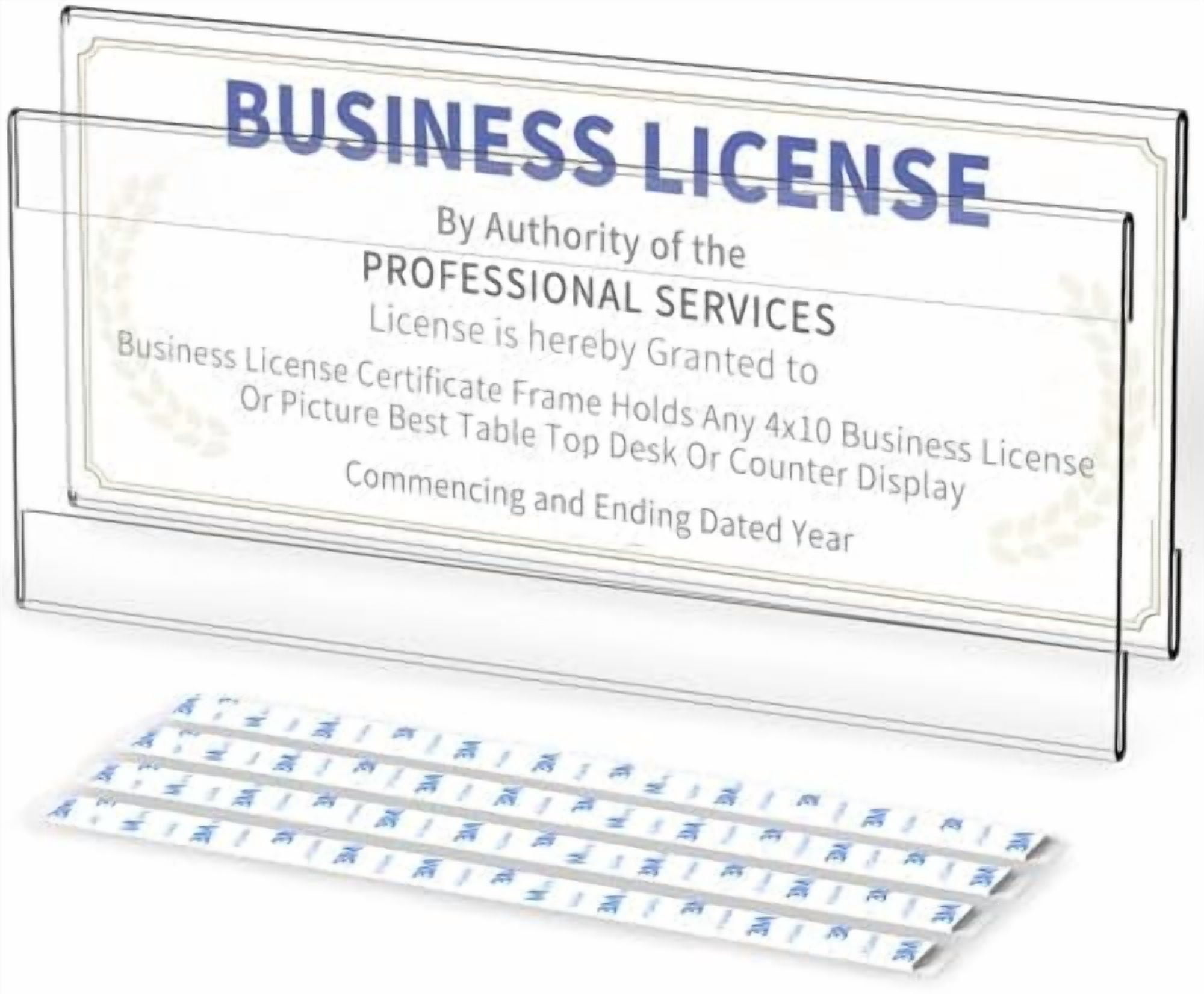 Business License Frame, 2PCS 4x10 Inch Acrylic Business License Frame ...