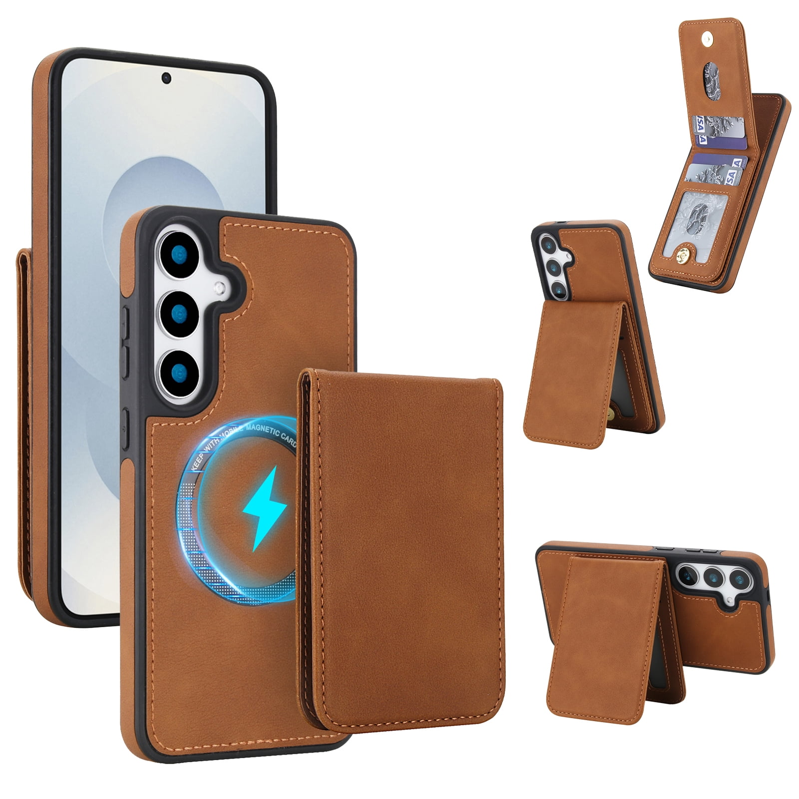 Business Magnetic Case for Samsung Galaxy A35, Classic Premium PU ...