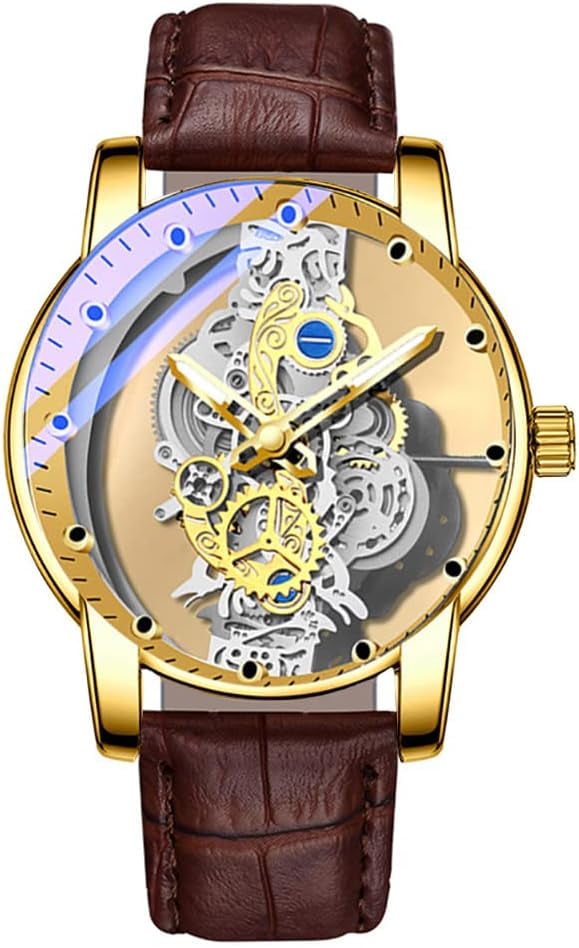 Business Men Watch Double Sided Hollow Transparent Analog Display ...
