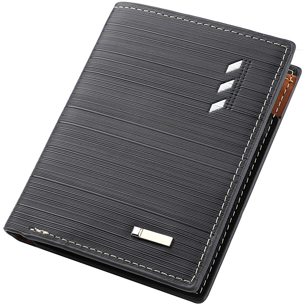 Business Men's Short Wallet Microfiber Synthetic Leather Short Wallets ...