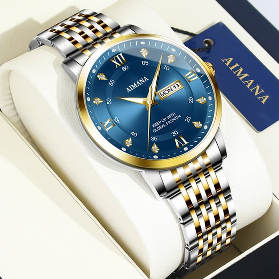 Business Men's Watch Quartz Watch Luminous Dual Calendar Ultra-thin Men ...