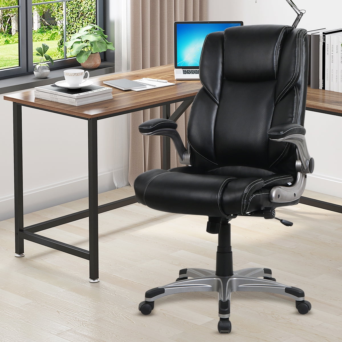 Business Office Chair High Back Administrative Leather Chair Computer ...