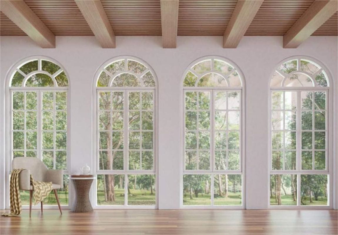 Business Office Window Backdrop French Sash Modern Living Room Interior ...