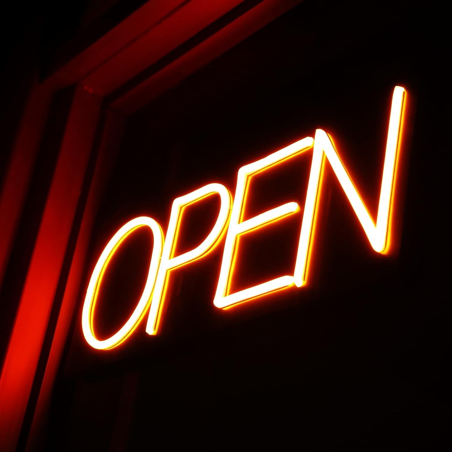 Business Open Signs 12V/2A Ultra Bright LED Neon Open Sign 22 Inch ...