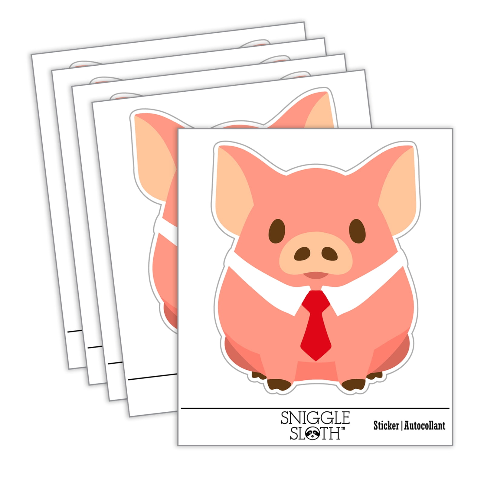 Business Pig Tie Collar Car Window Bumper Water Bottle Phone Tablet ...