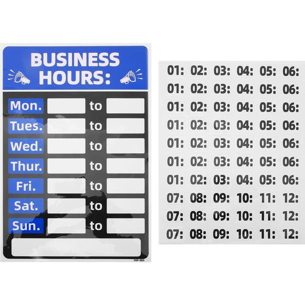 Business Sign Stickers Emblems Store Hours Signs for Pvc Office ...