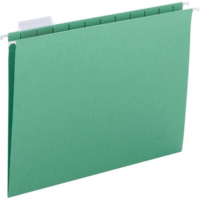 Business Source 1/5 Tab Cut Letter Recycled Hanging Folder - 8 1/2" x ...