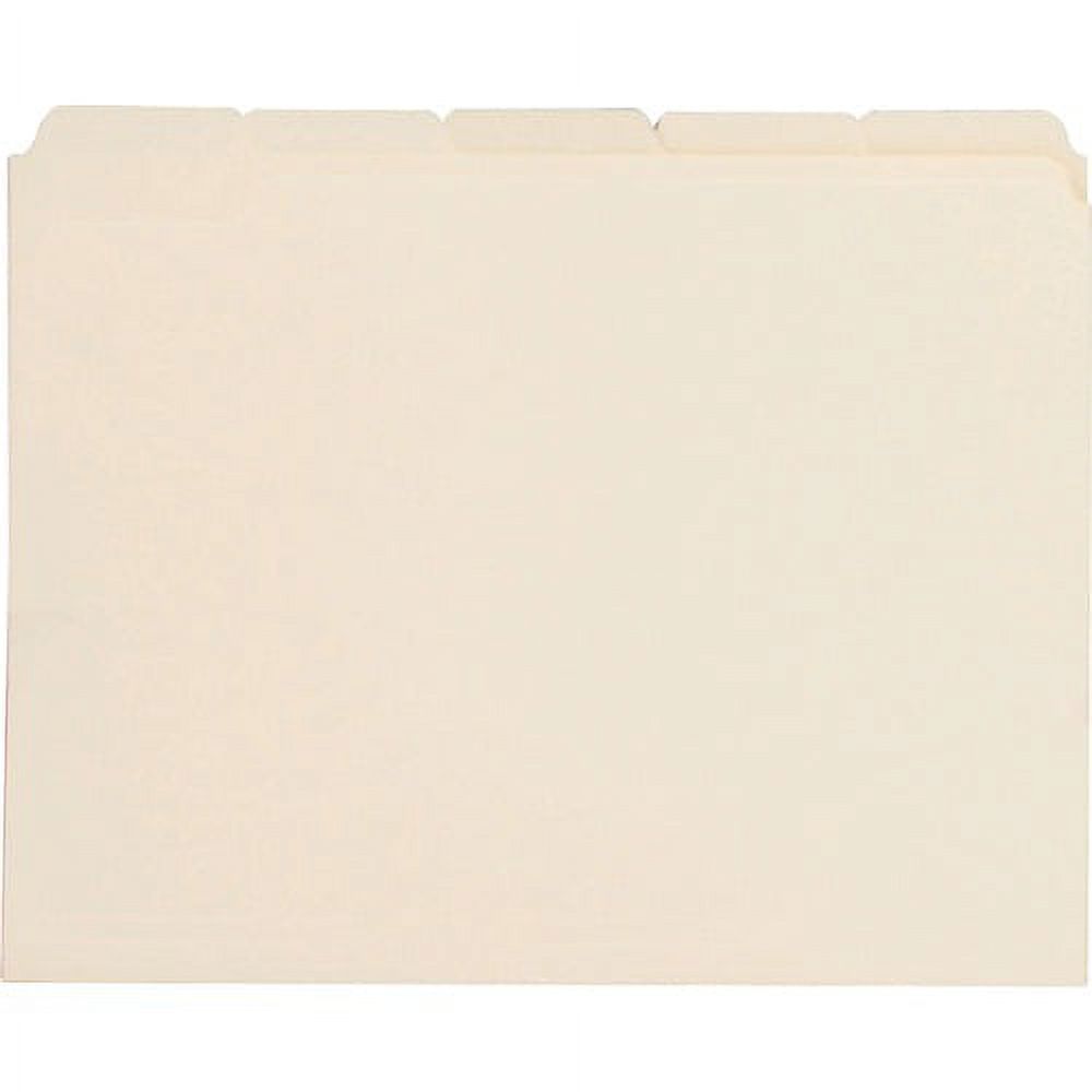 Business Source 1/5 Tab Cut Letter Recycled Top Tab File Folder - 8 1/2 ...