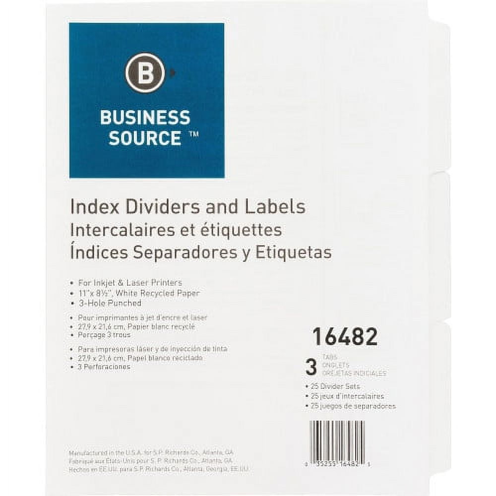 Business Source 3-Hole Punched Laser Index Tabs, Each - Walmart.com