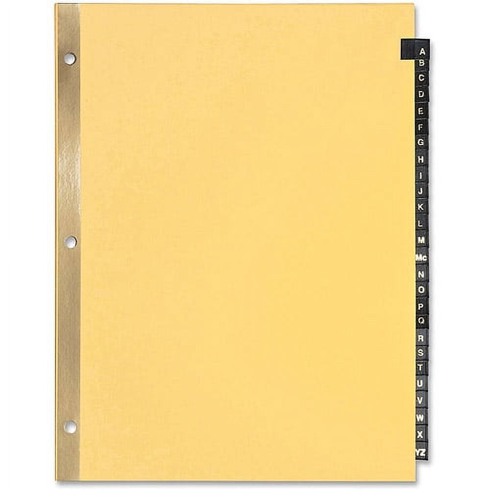 Business Source A-Z Black Leather Tab Index Dividers - 26 Printed Tab(s ...