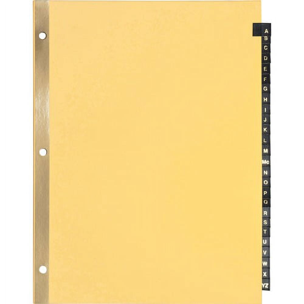 Business Source A-Z Black Leather Tab Index Dividers - 26 Printed Tab(s ...